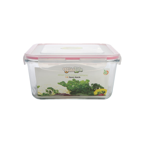 GlasLife® Airtight Square Glass Storage Container